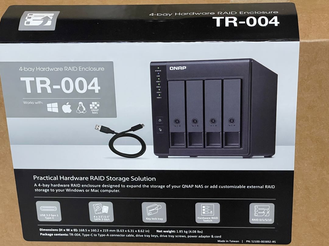 QNAP TR-004 外置硬碟盒, 電腦＆科技, 電腦周邊及配件, 硬碟及儲存器 - Carousell