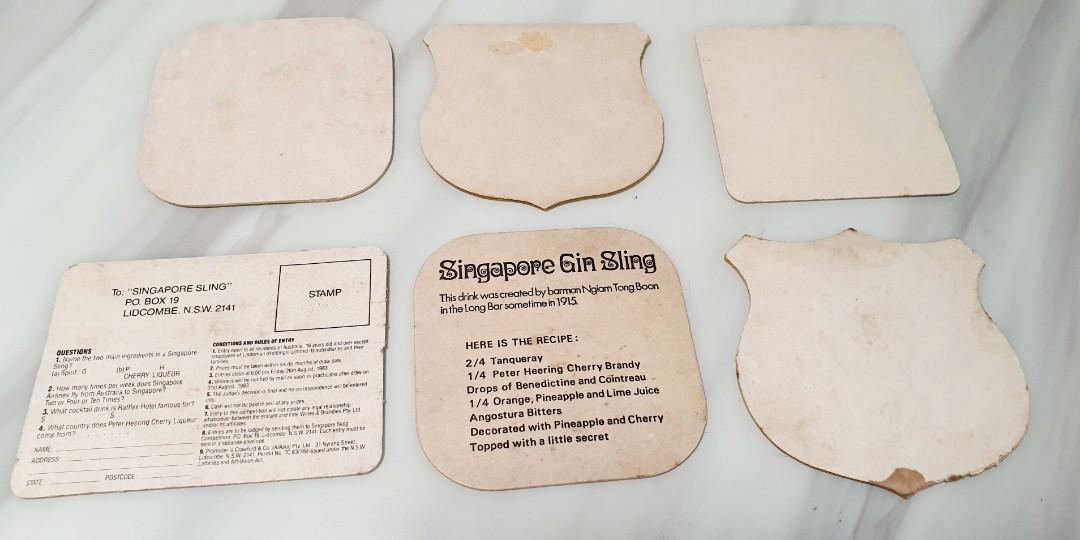 Raffles Hotel coasters : The Singapore Sling. Created in 1915, and now ...