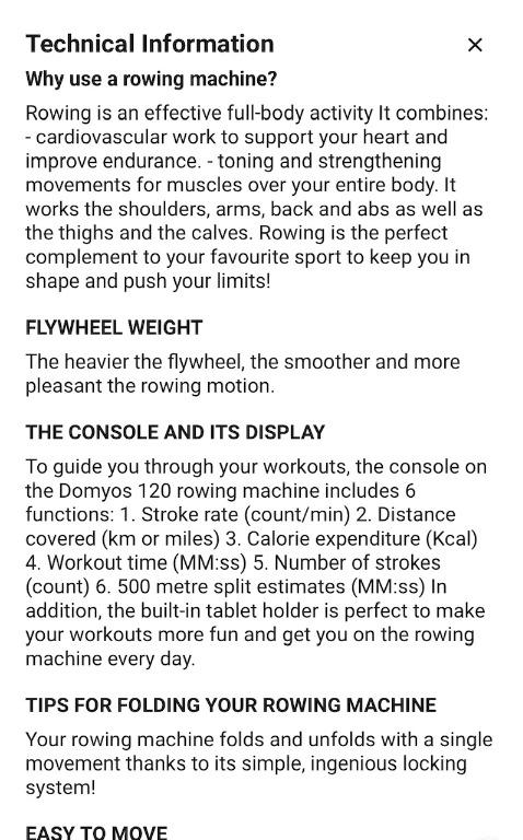 Rowing Machine Essential Domyos 120, Sports Equipment, Exercise ...