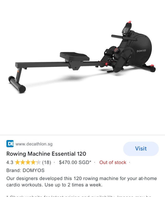 Rowing Machine Essential Domyos 120, Sports Equipment, Exercise ...