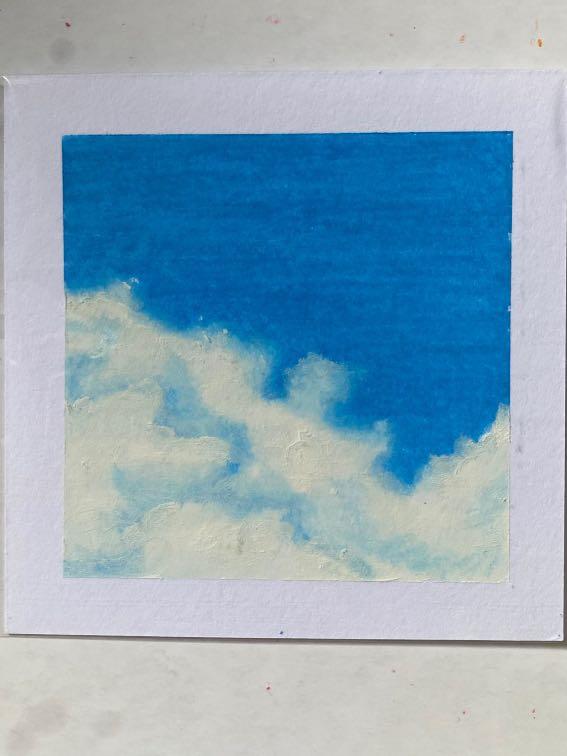 how to draw clouds oil pastel