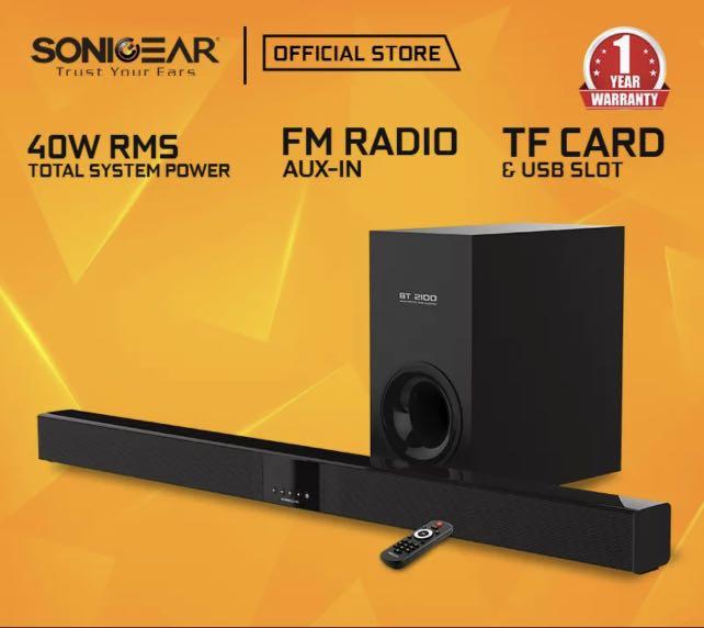 Sonic gear 2.1 ch soundbar with sub woofer, Audio, Soundbars, Speakers ...