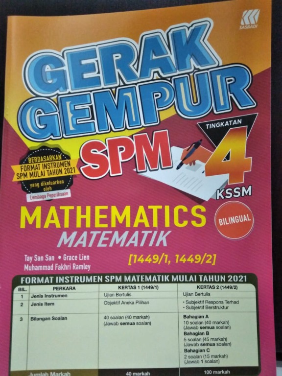 SPM Mathematics F4 Exercise Book (KSSM), Hobbies & Toys, Books ...