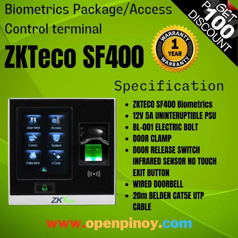 ZKTeco SF400 Biometrics Package 04 Access Control Terminal, Furniture & Home Living, Security ...