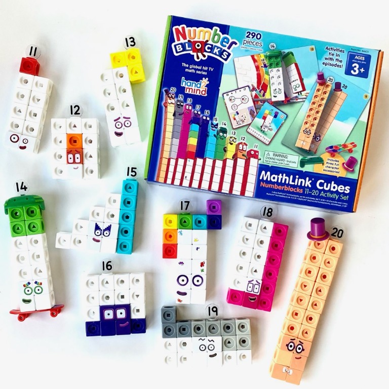 BNIB: hand2mind Numberblocks MathLink Cubes 11-20 Activity Set, 30 Numberblocks Activities ...
