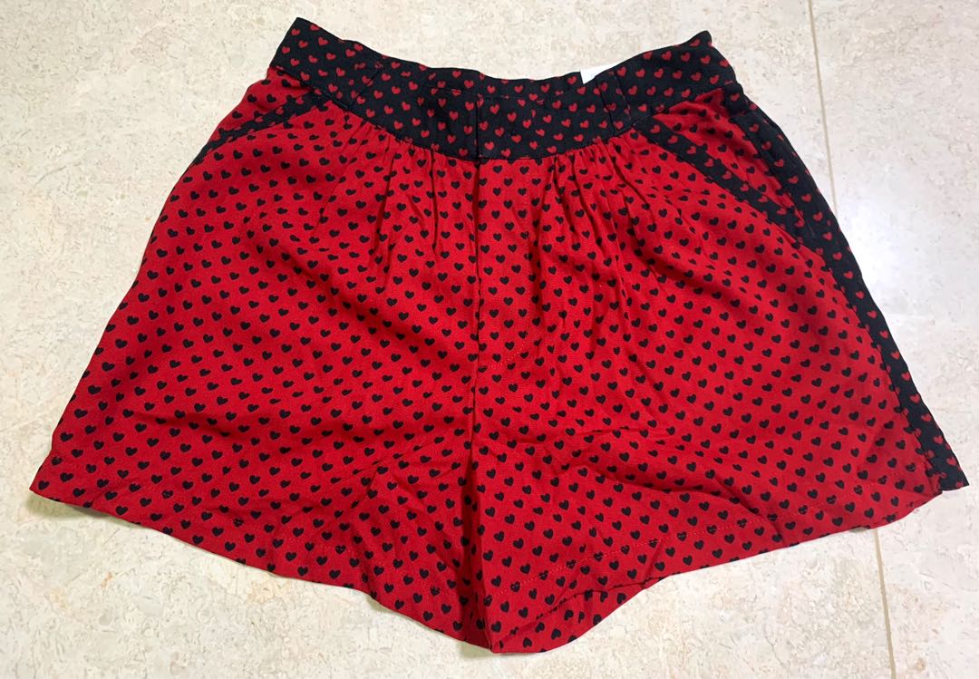 Brand New Heart Polka Dots Red And Black Shorts For 9 10 Year Old brand-new-heart-polka-dots-red-and-black-shorts-for-9-10-year-old