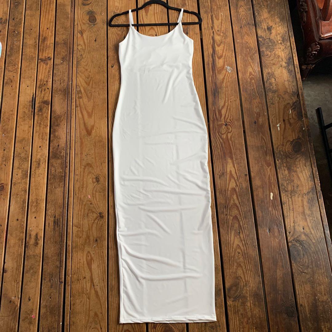 Brandnew Skims inspired white maxi dress fitted Bodycon, Women's ...