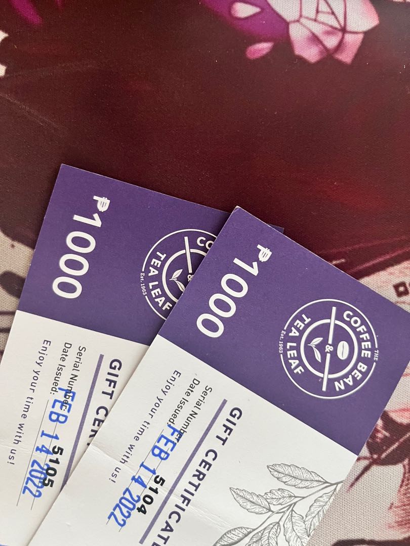 CBTL Gift Certificate, Tickets & Vouchers, Store Credits on Carousell