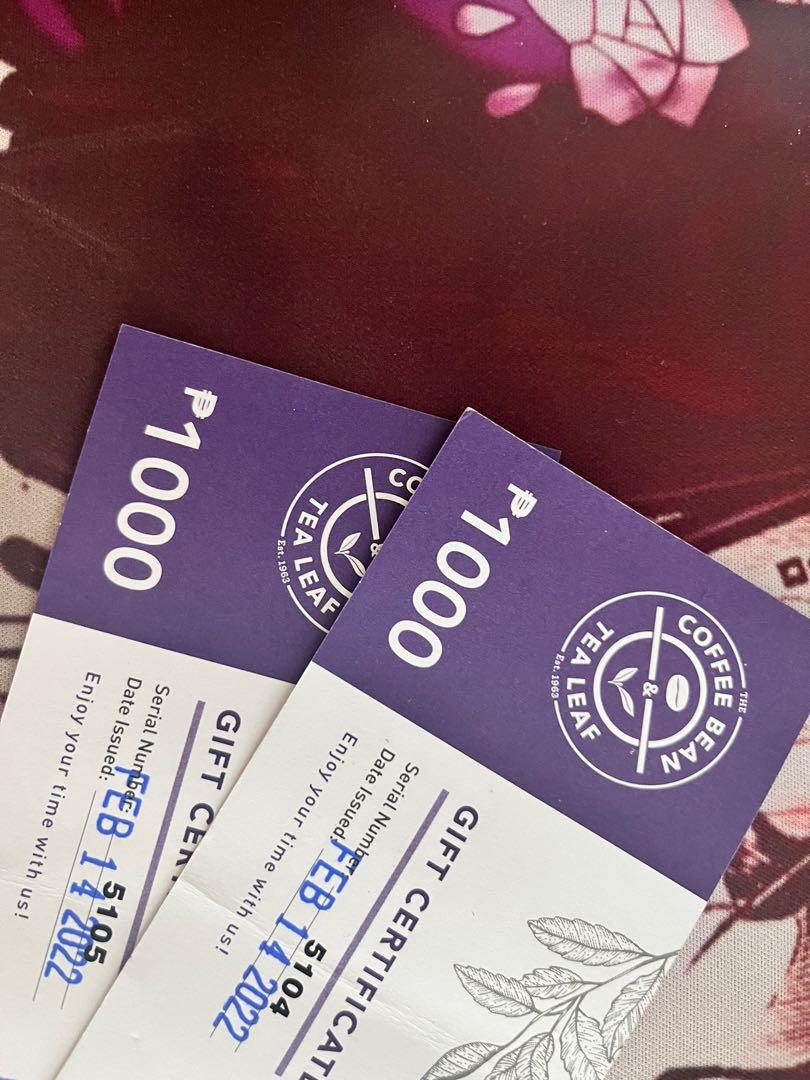 CBTL Gift Certificate, Tickets & Vouchers, Store Credits on Carousell