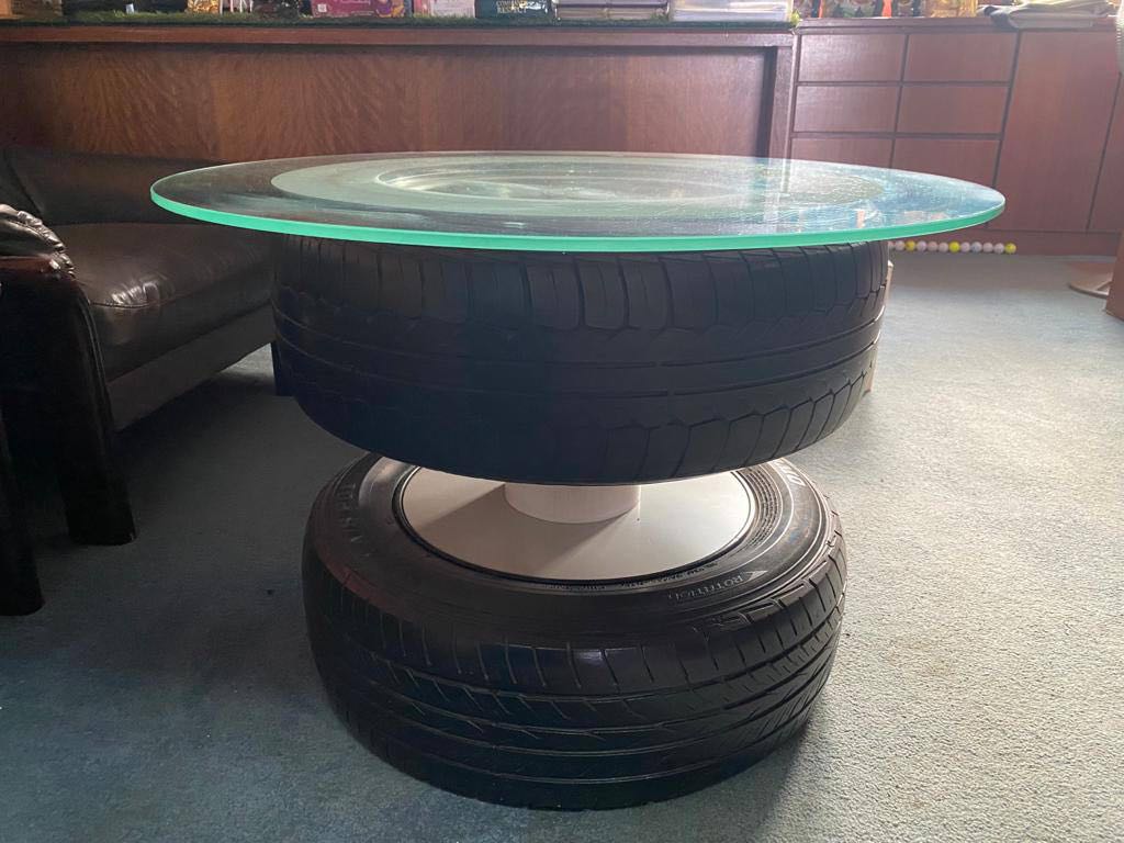 DIY Tyre Coffee Table, Furniture & Home Living, Furniture, Tables ...