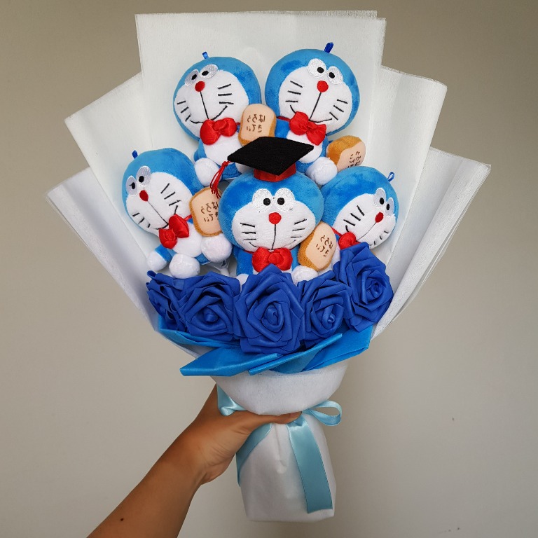 Doraemon Graduation Bouquets, Furniture & Home Living, Home Decor ...