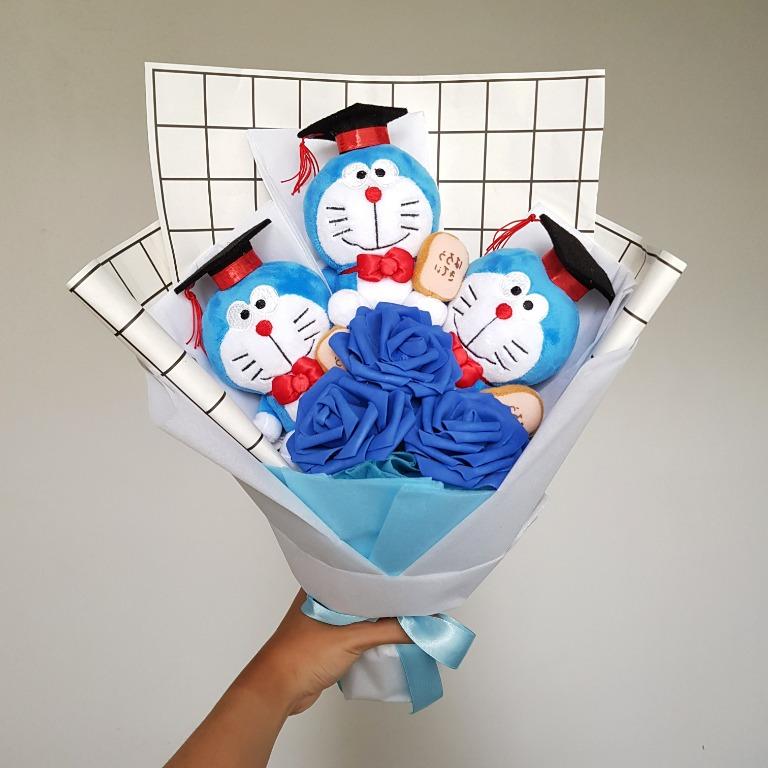 Doraemon Graduation Bouquets, Furniture & Home Living, Home Decor ...