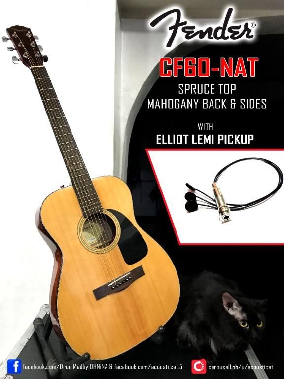 Fender CF60-NAT Acoustic Guitar, Hobbies & Toys, Music & Media, Musical ...