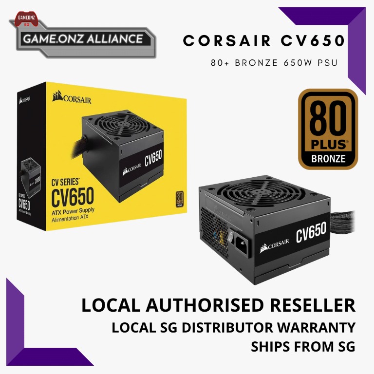 FREE DELIVERY | CORSAIR CV650 80+ BRONZE 650W POWER SUPPLY UNIT PSU ...
