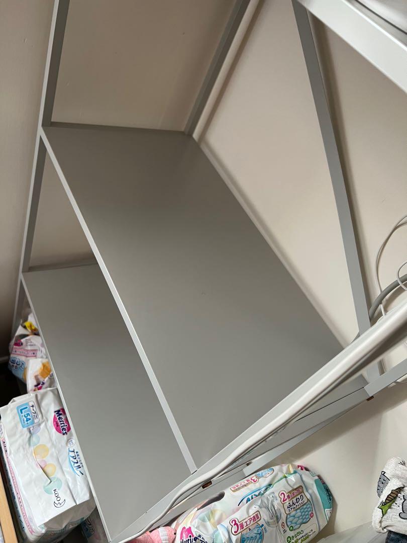 Ikea metal shelf DRAGET light grey鐵層架, 傢俬＆家居, 傢俬, 書櫃、櫃子及架 - Carousell