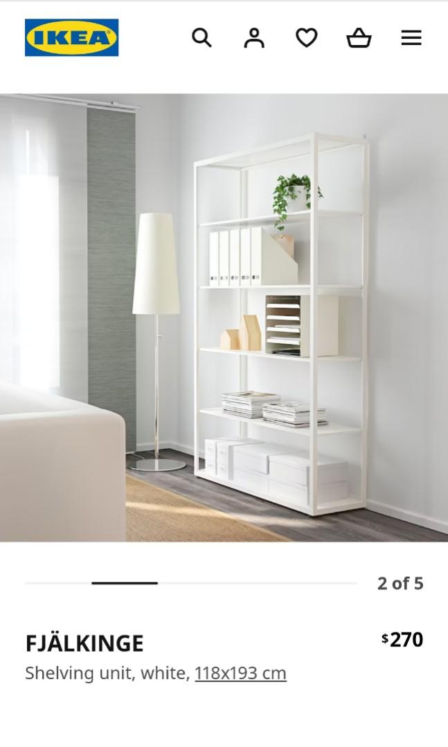 Ikea Fjalkinge shelving unit white cabinet, Furniture & Home Living ...