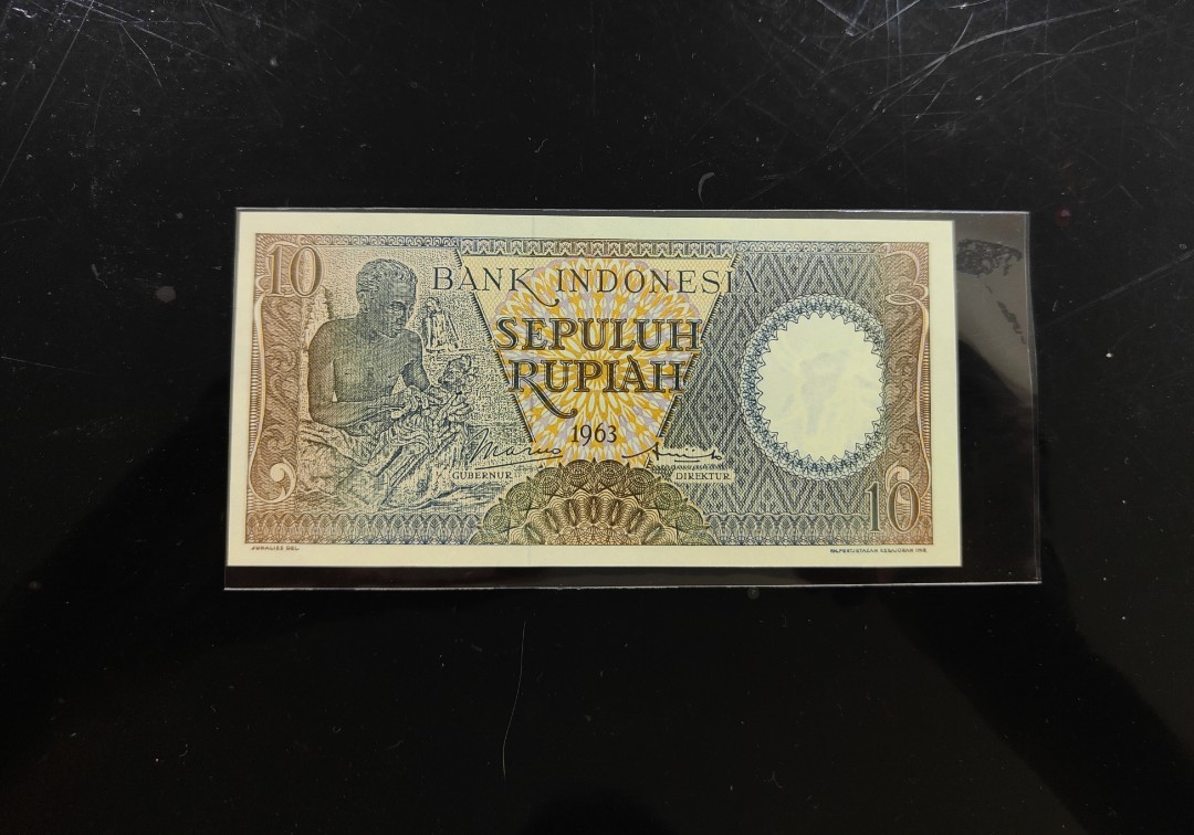 Indonesia 1963 10 Rupiah Banknote Currency AU/UNC(2), Hobbies & Toys ...