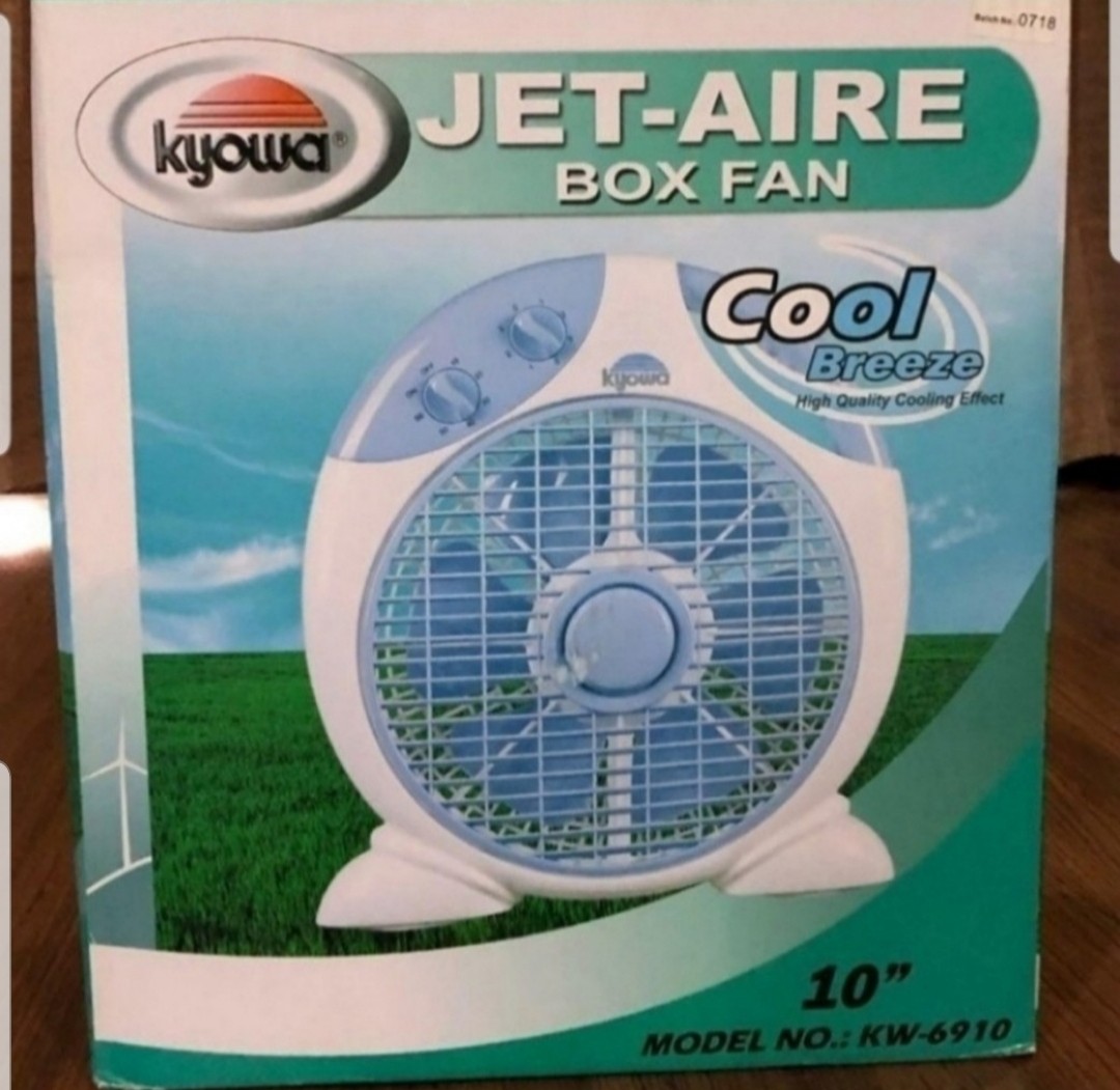Jet aire box fan 10 inches with timer, Furniture & Home Living ...