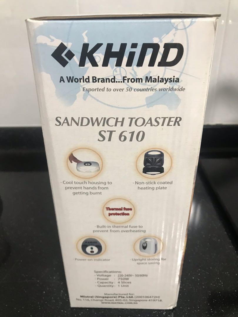 KHIND Sanwich Toaster ST 610, TV & Home Appliances, Kitchen Appliances ...
