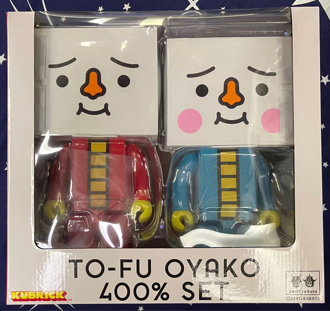 Kubrick tofu oyako 400% 豆腐人 set換 bearbrick tofu robot 豆腐機戒人, 興趣及遊戲, 玩具 ...