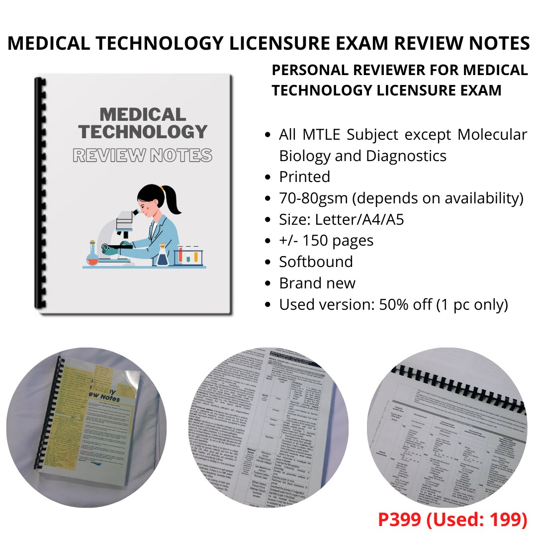 Medical Technology Licensure Examination (MTLE) Review Notes on Carousell