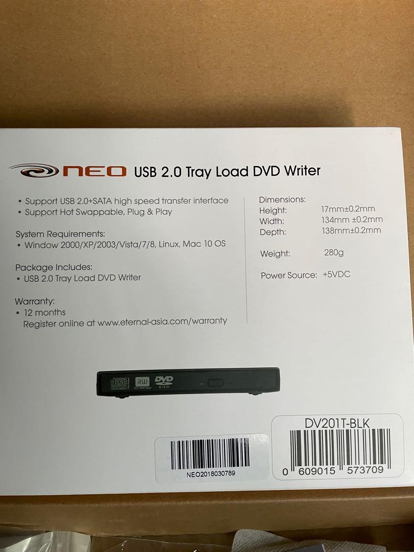 NEO USB 2.0 TRAY LOAD DVD WRITER, Computers & Tech, Parts & Accessories ...