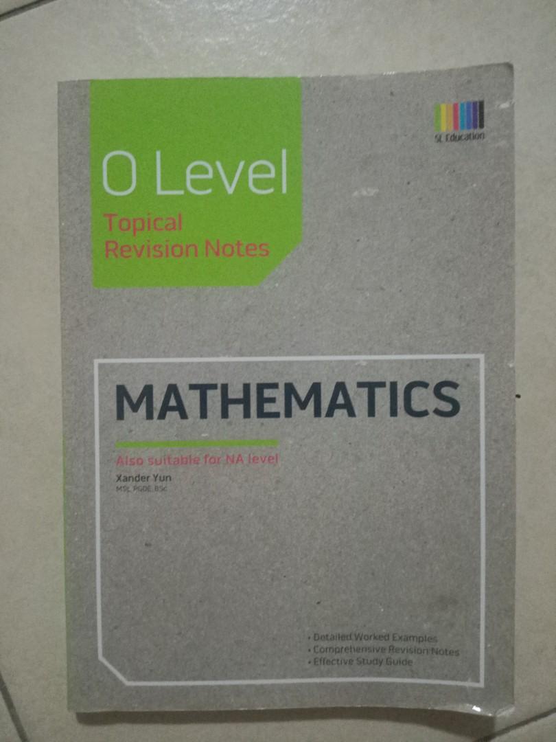 O LEVEL MATHEMATICS TOPICAL REVISION NOTES, Hobbies & Toys, Books ...