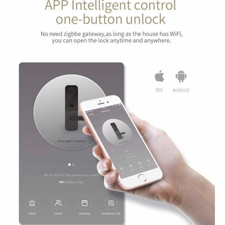 PINEWORLD Touchscreen Fingerprint Door Lock, E202 Electronic Keyless ...
