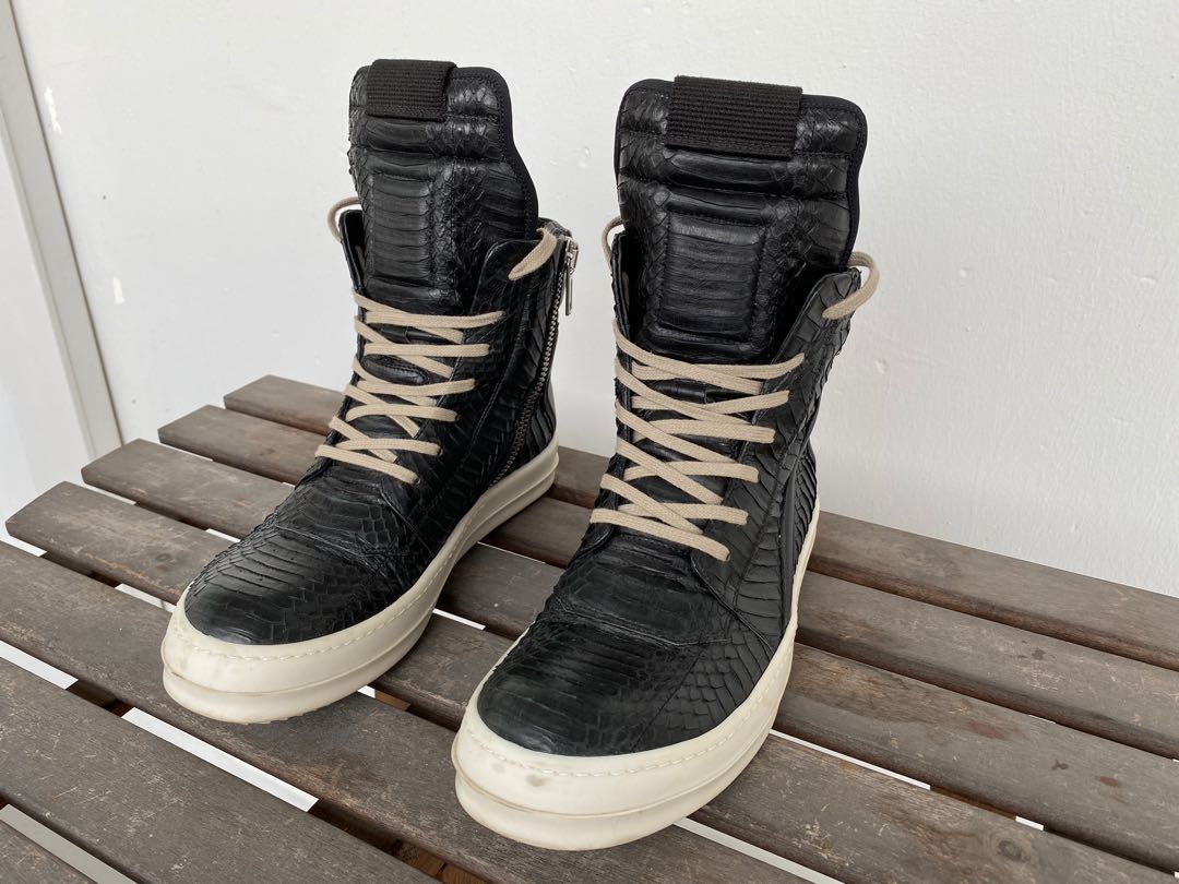 Rick Owens Snakeskin Geobasket 41, Men's Fashion, Footwear, Sneakers on ...