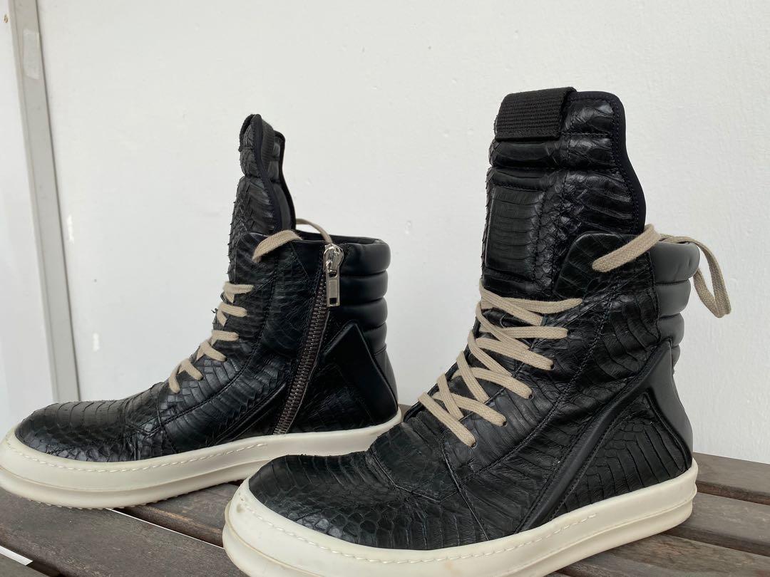 Rick Owens Snakeskin Geobasket 41, Men's Fashion, Footwear, Sneakers on ...