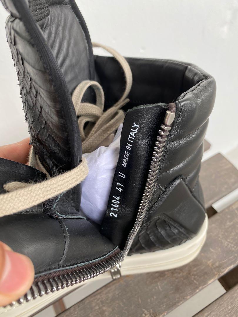 Rick Owens Snakeskin Geobasket 41, Men's Fashion, Footwear, Sneakers on ...