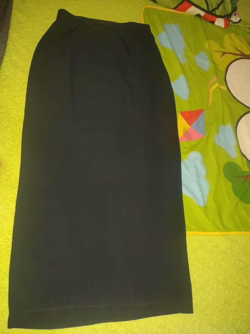 Rok biru dongker gelap hitam untuk kerja office formal wisuda, Fesyen ...