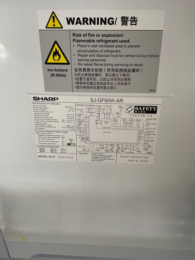 Sharp 6 door fridge, TV & Home Appliances, Kitchen Appliances ...
