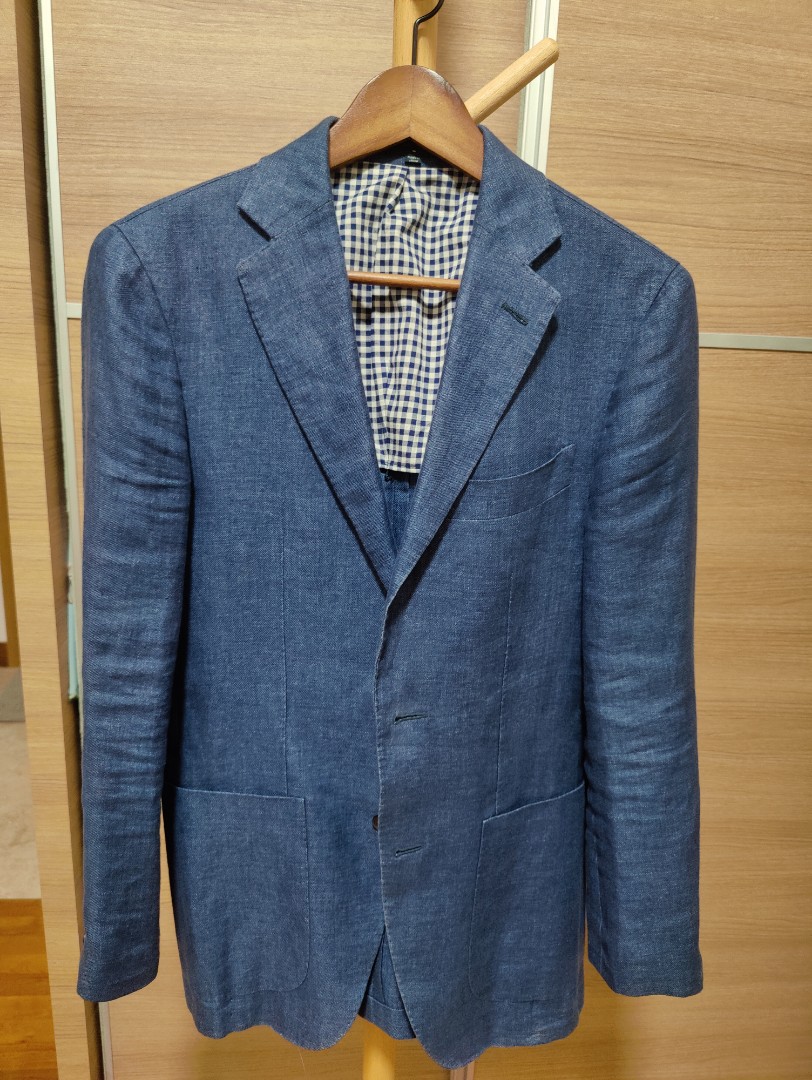 Suitsupply Blue Angelico Linen Sportcoat Blazer in Size 44 XS, Men's ...