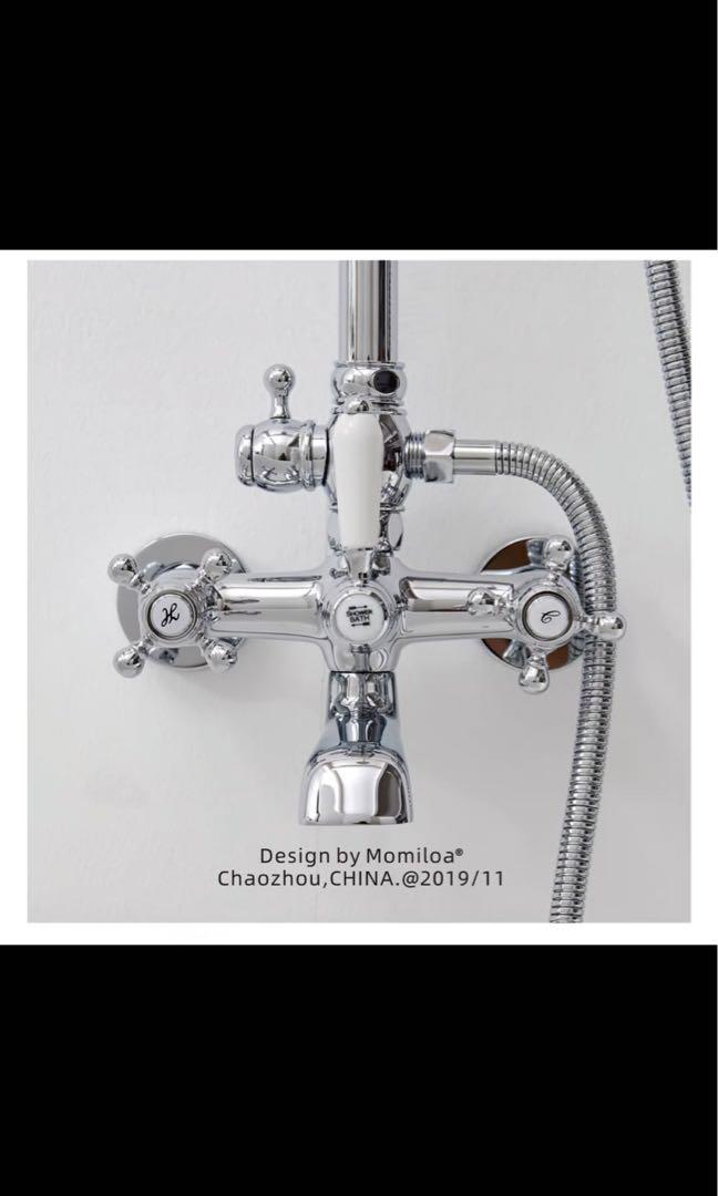 Vintage retro shower column mixer set, Furniture & Home Living ...