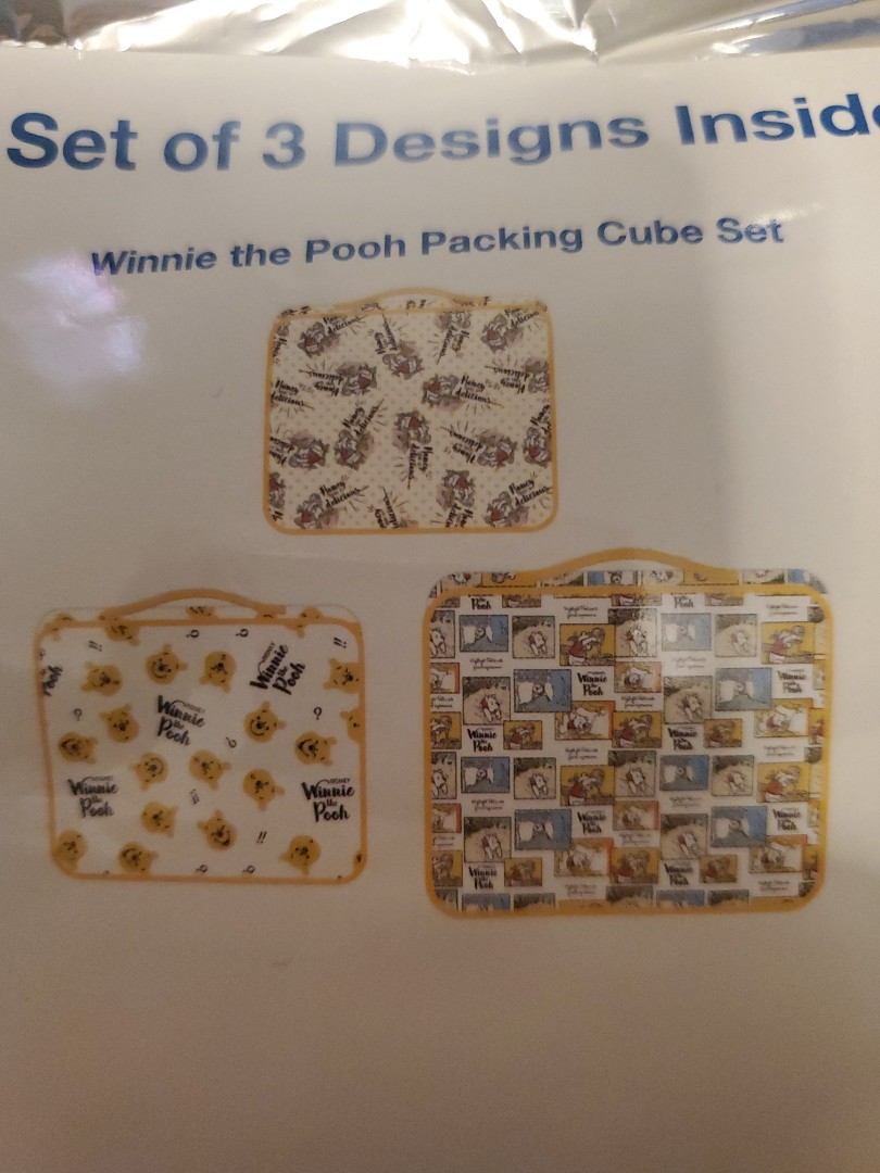 Winnie the Pooh 全新 Packing Cube Set 一套三件, 興趣及遊戲, 旅行, 旅遊 - 旅行必需品及用品 ...