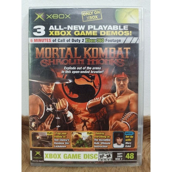 XBOX OG Official XBOX Magazine Demo Disc #48 NTSC, Video Gaming, Video ...