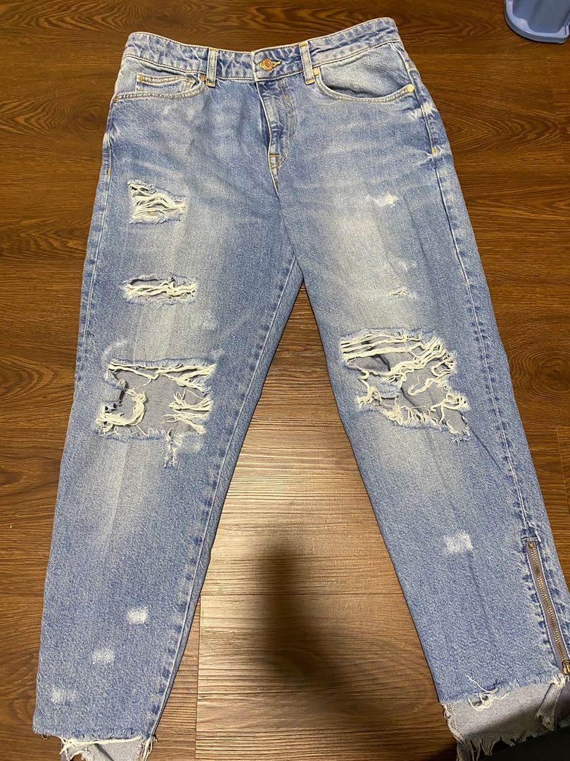 Zara Denim Ripped Jeans, Women's Fashion, Bottoms, Jeans & Leggings on ...