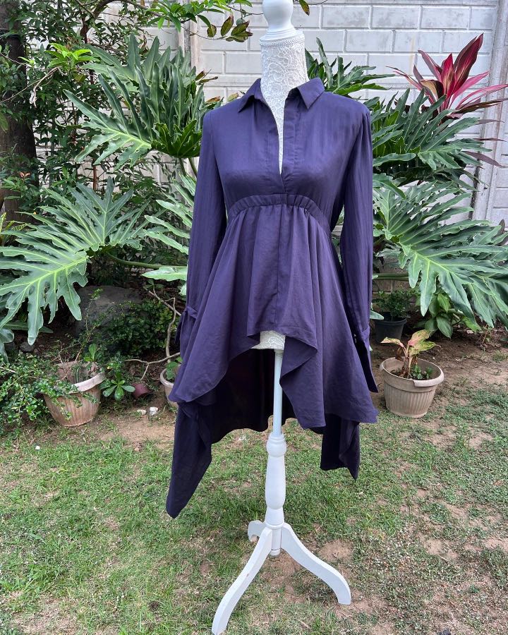 Zara Woman long back blouse, Women's Fashion, Tops, Blouses on Carousell