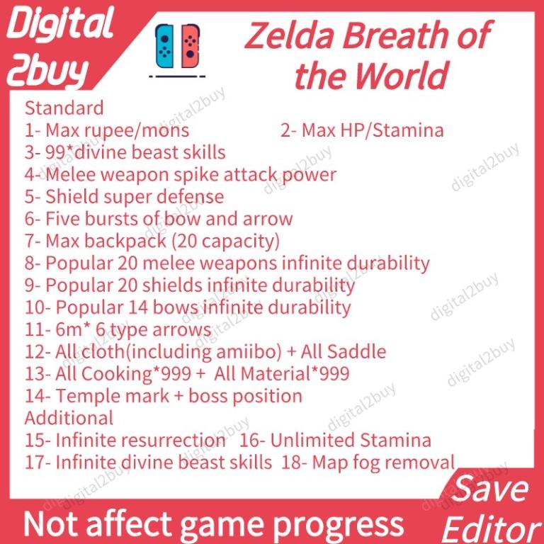 zelda botw save editor save modding zeld breath of the world Switch NS ...