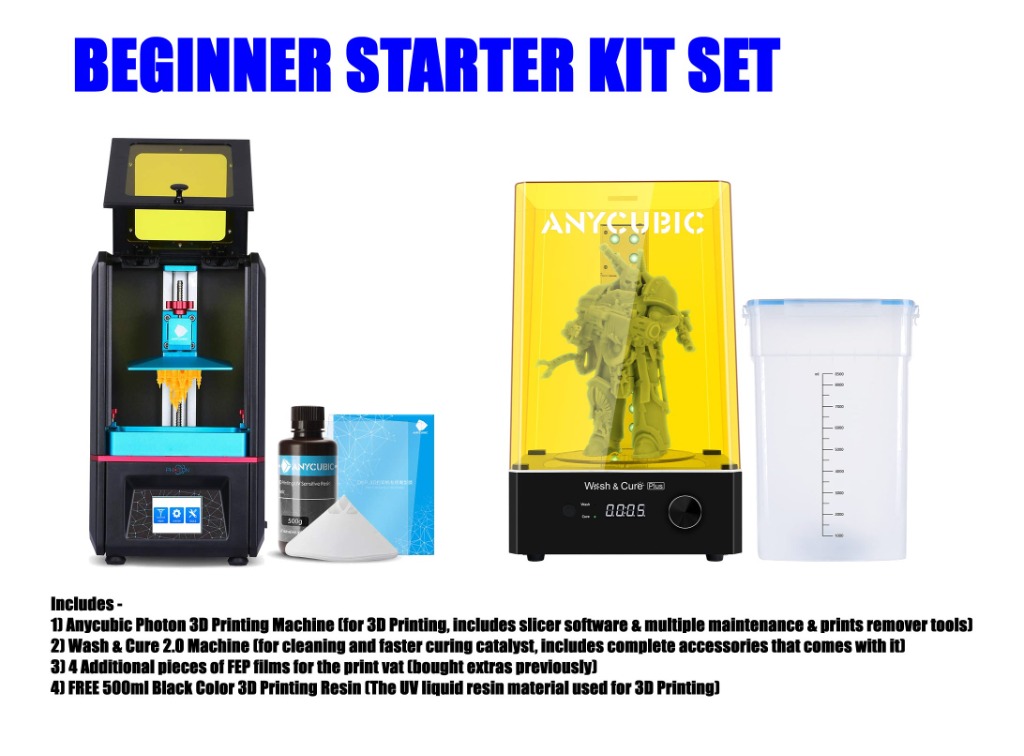 ANYCUBIC BEGINNER STARTER KIT SET ANYCUBIC PHOTON & Wash & Cure ...