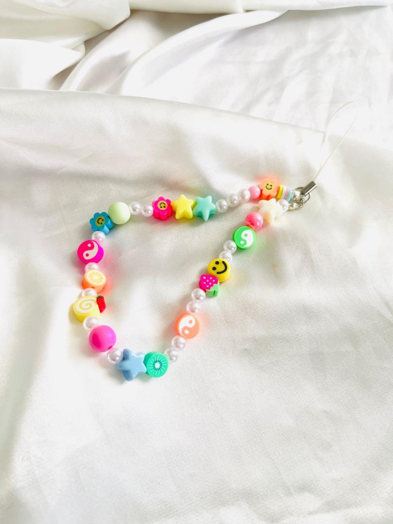 Beaded Korean Colourful Phone strap /phone charm, Women's Fashion ...