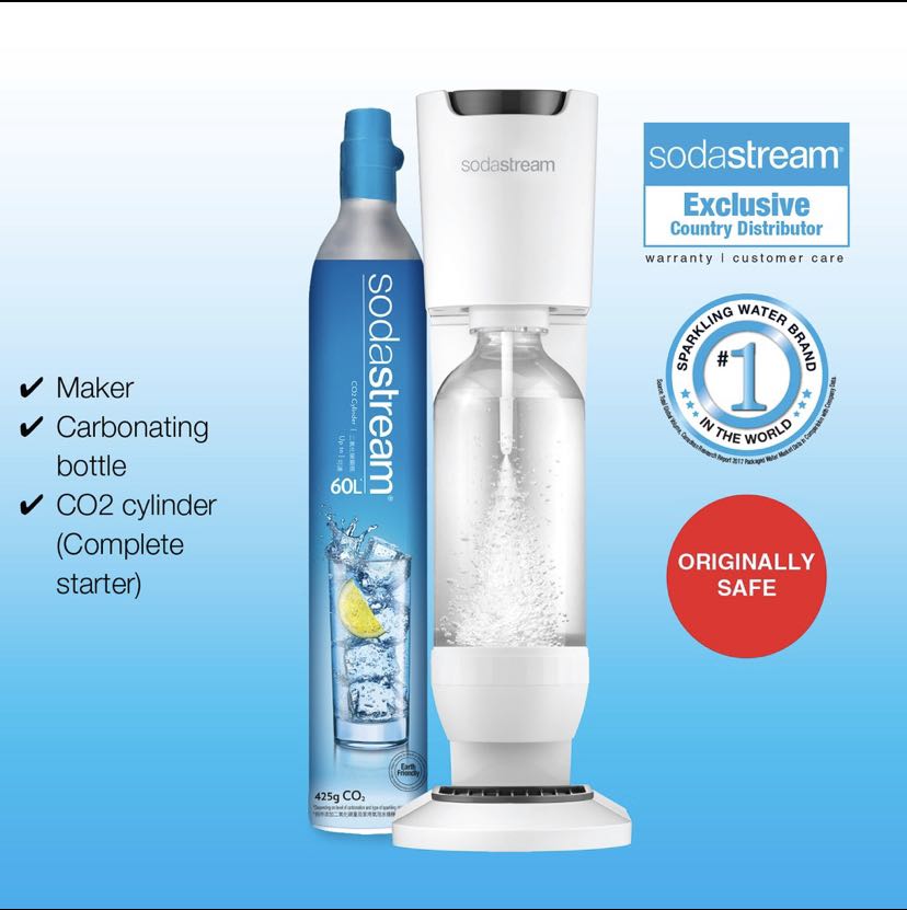 [BNIB] SODASTREAM Genesis White/Gray Sparkling Water Maker, Health ...