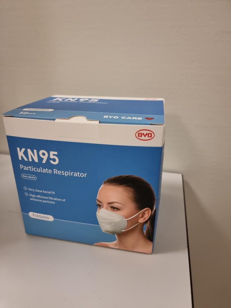 BYD KN95 Masks Box of 50, Health & Nutrition, Face Masks & Face Shields ...