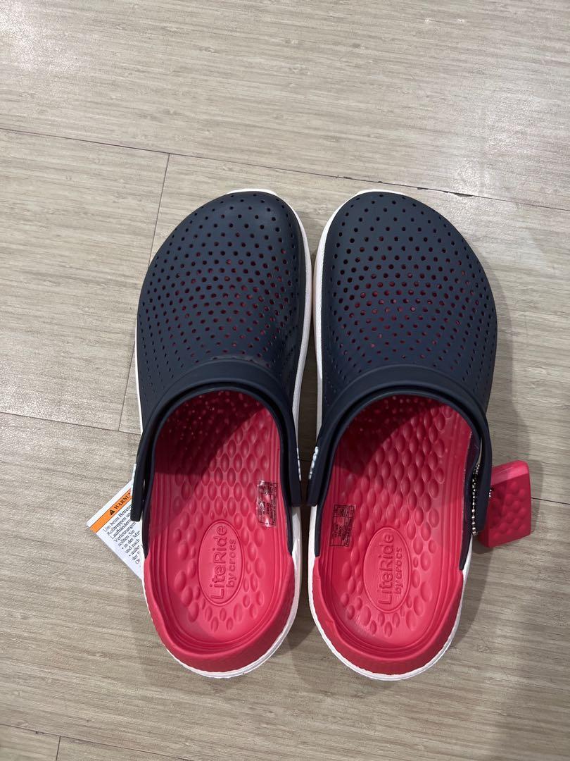 Crocs Lite Ride Navy Blue and Red (Negotiable), Women's Fashion ...