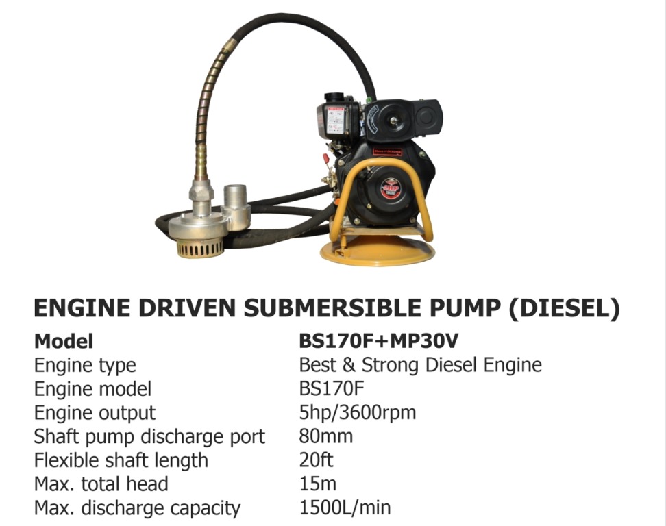 Engine Driven Submersible Pump Diesel Engine, Commercial & Industrial ...