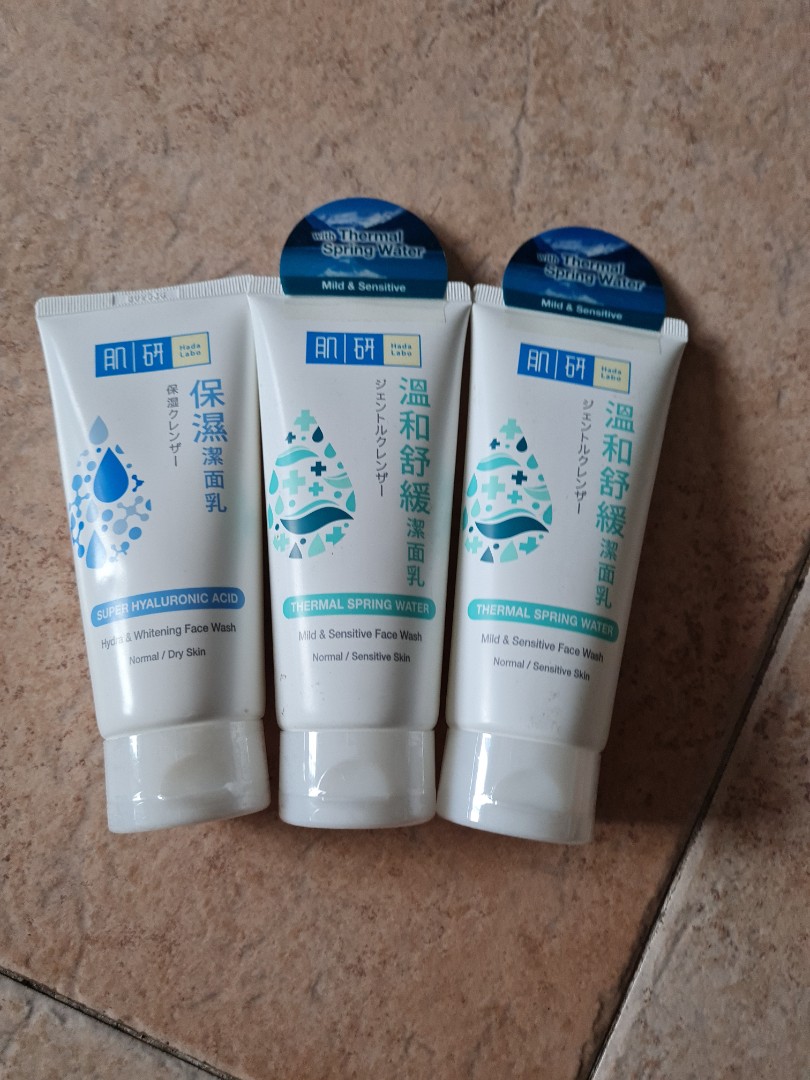 Hada Labo Super Hyaluronic Acid/Thermal Spring Water Face Wash, Beauty ...