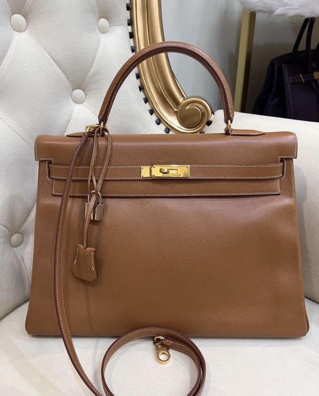 Hermes Kelly 35 GOLD ON GOLD EPSOM LEATHER, Luxury, Bags & Wallets on ...