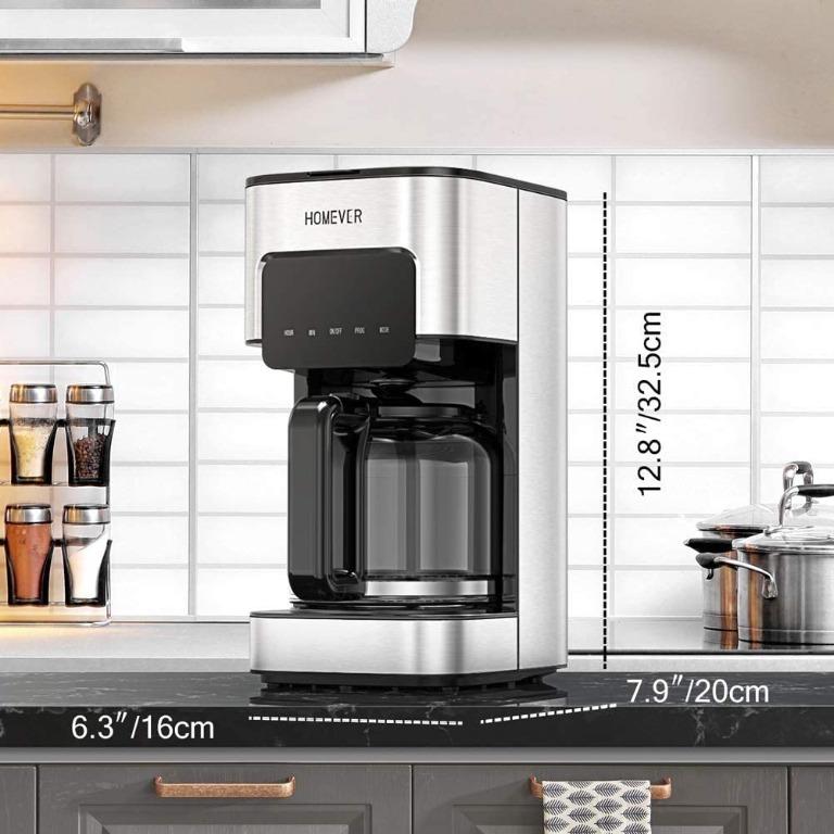 Homever Coffee Machine, Filter Coffee Machine with Timer and Permanent ...