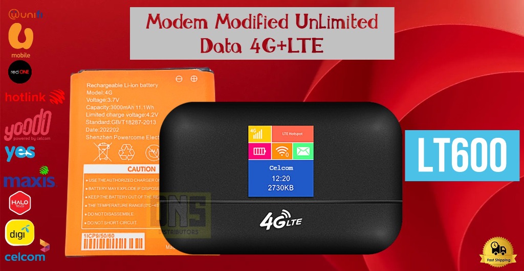 LT600 4G LTE Pocket Wifi Portable Mifi LCD Siap Mod Modem Modified ...